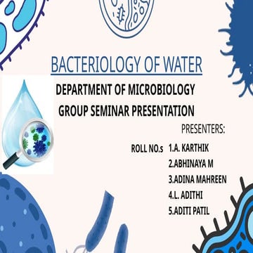 BACTERIOLOGY OF WATER AND ANALYSIS - BASICS | PPTX