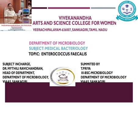 Medical bacteriology - Enterococcus Faecals | PDF