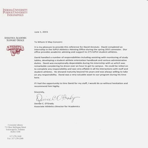 David Amstutz Recommendation Letter | PDF