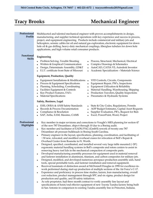 Tracy Brooks - Plant Maintenance Engineer | DOC