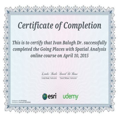 ESRI CERTIFICATE UC-RSY8ZXHZ | PPT