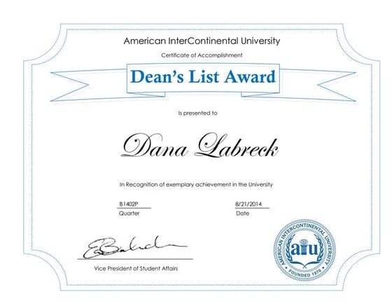 Dean%27s List Certificate | PPT
