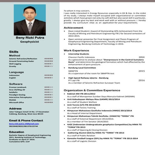 CV Beny Rizki Putra | PDF