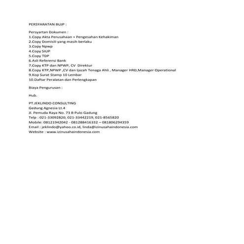 Badan Usaha Jasa Pengamanan (BUJP) | DOCX