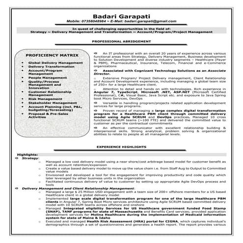 Badari garapati resume | PDF