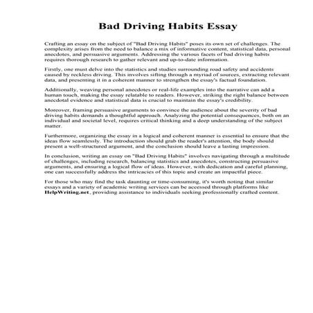 Bad Driving Habits Essay.pdf