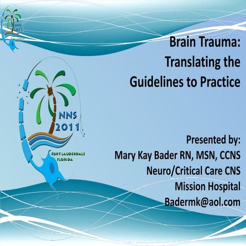 Transfer of Head Injured Patient | PPT