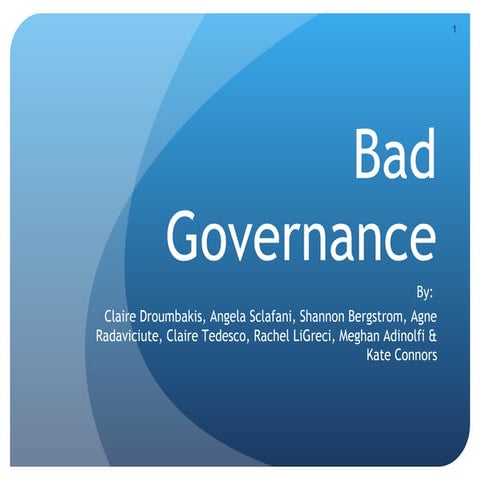 Bad Governance | PPT