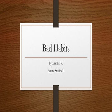 Bad habits | PPTX