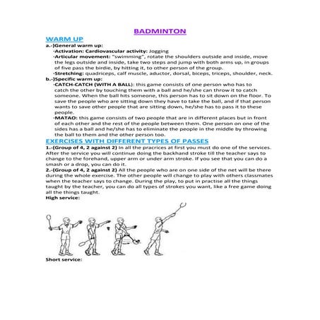 Badminton project | DOC