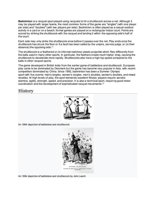 Physical Education (BADMINTON) | PPT