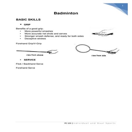 Badminton_BASIC SKILLS.docx | Badminton | Sports