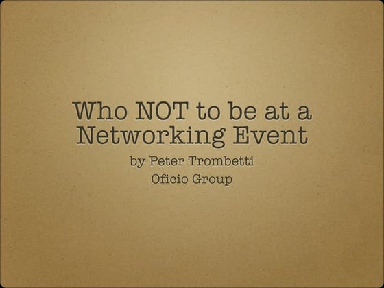 How to have more creative, less painful, networking events | PDF