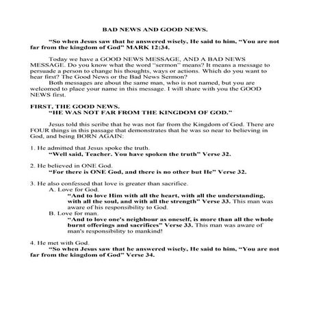 Bad News And Good News | DOCX