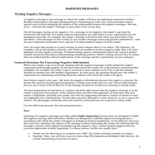 Badnews messages | PDF