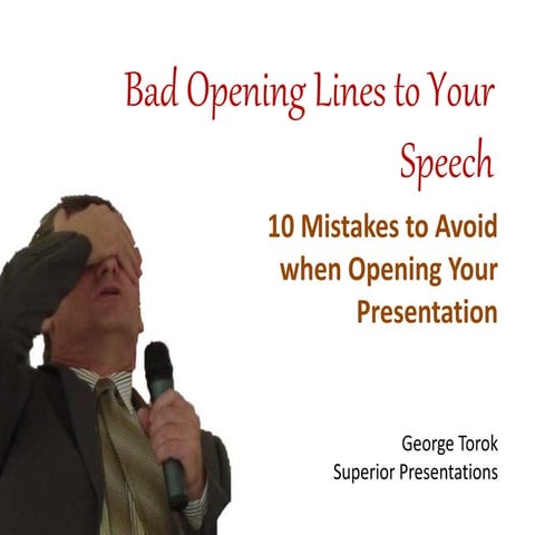 Bad opening lines to your speech | PPTX