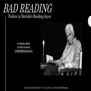 Bad Reading: Failire in Derrida's Reading of Joyce | PPTX | Poetry ...