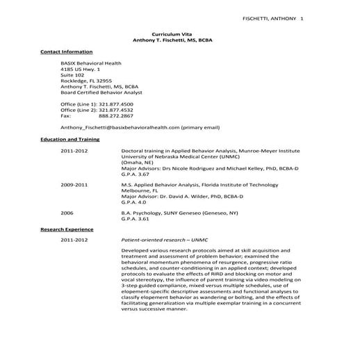 Fischetti, Anthony T._CV (2015) | PDF