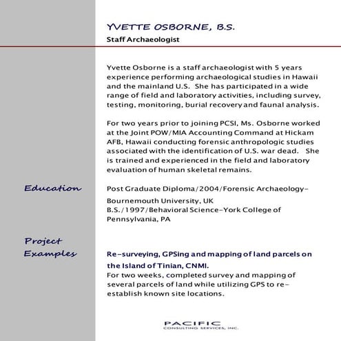 Archaeological CV 2015 | DOCX