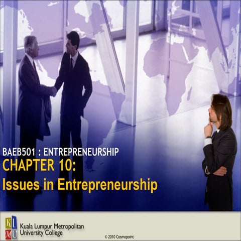 BAEB510 Chapter 10: Issues in Entrepreneurship | PPT
