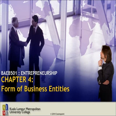 BAEB510 Chapter 4: Form of Business Entities | PPT