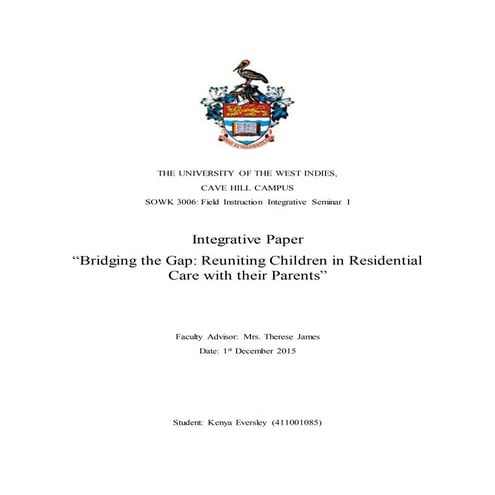 Bridging the Gap INTEGRATIVE PAPER | DOCX | Parenting Children Aged 4 ...