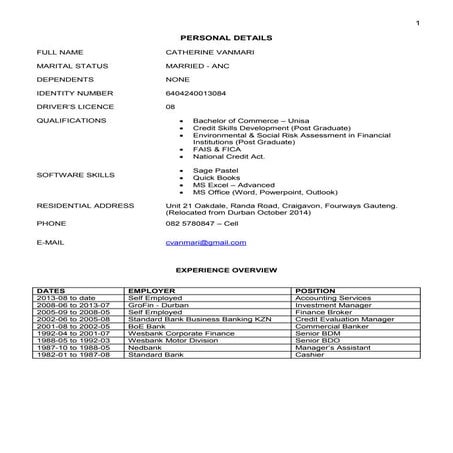 C VANMARI CV 2017_01 | PDF