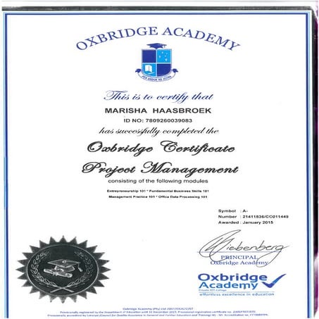 Project Management-Oxbridge Academy | PDF