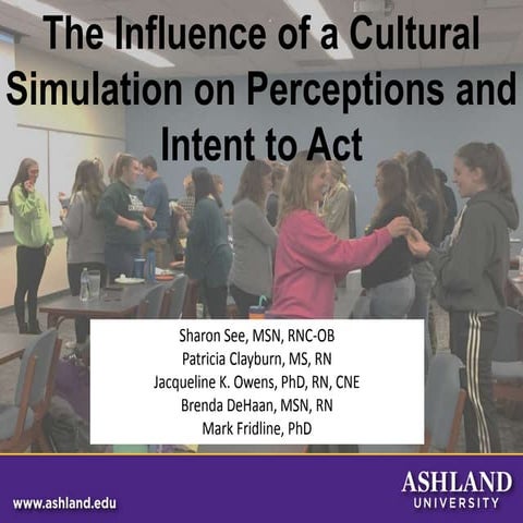 The Influence of a Cultural Simulation (BaFa' BaFa') on Perceptions and Intent to Act. | PPSX