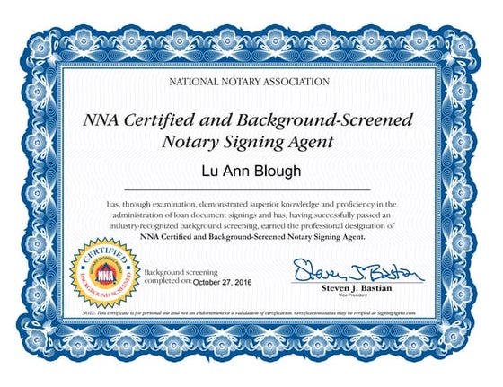 NNA 2016 CERTIFIED BACKGROUND SCREENED SIGNING AGENT | PPT