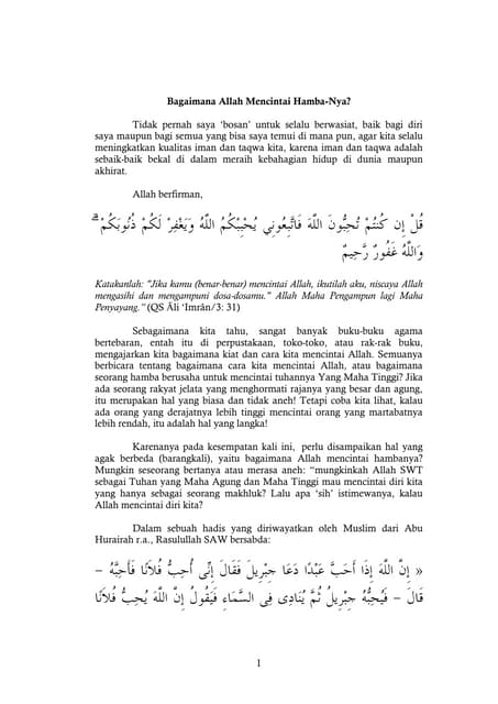 Menumbuhkan cinta cinta kpd allah | PPT