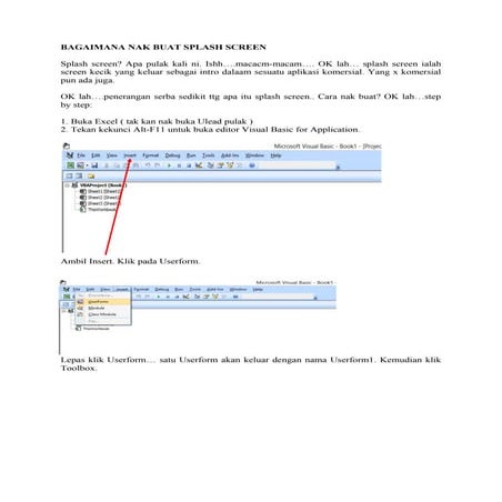 Bagaimana nak buat splash screen | DOC