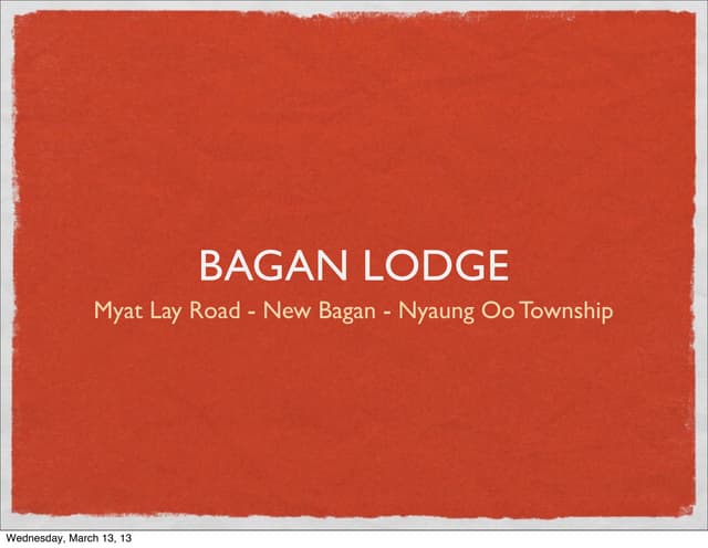 Bagan Map and Direction to Bagan Lodge | PDF