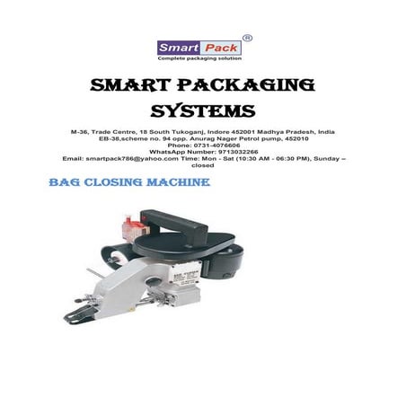Bag closing machine | PDF