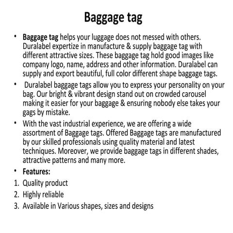 Baggage tag | PPT