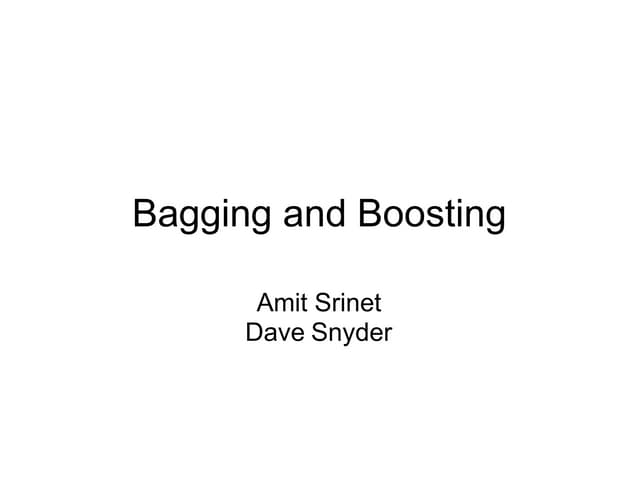Ensemble Method (Bagging Boosting) | PPTX