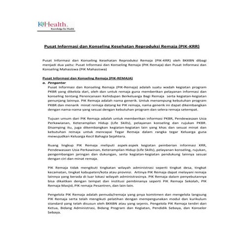 Bagian II Program Pemerintah PIK-Remaja | PDF