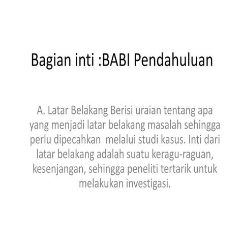 Bagian inti BABI KTI | PPTX