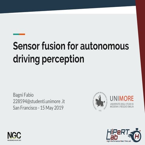 Sensor Fusion Of Lidar And Camera For Real Time Object Detection Talk Version Pdf