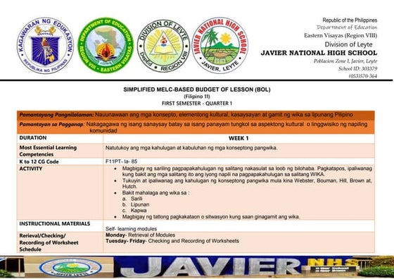 Filipino 7 Curriculum Guide rev.2016