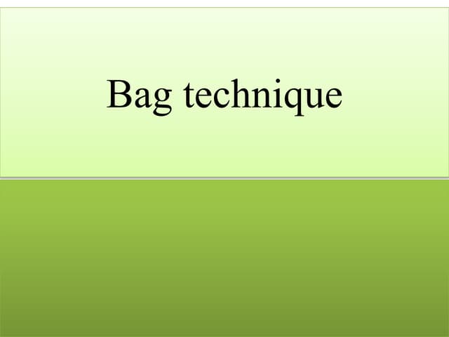 Bag technique of community health nursing | PDF