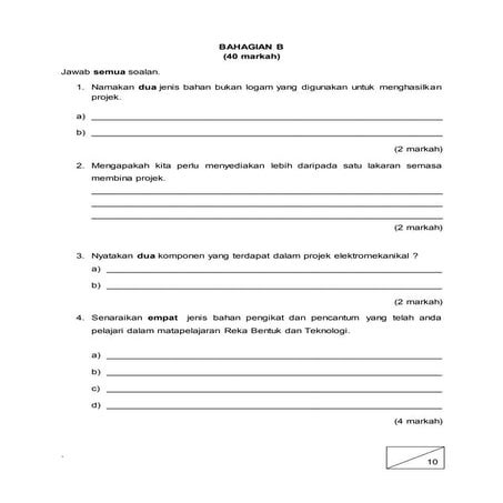 Muka depan kertas exam | DOCX