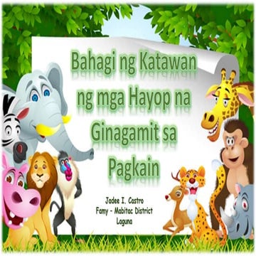 Katangian ng mga hayop sa ating pamayanan | PPTX