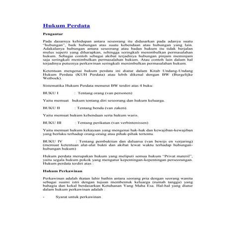 Resume Buku Hukum Perdata "PENGANTAR HUKUM PERDATA TERTULIS (BW) | DOCX