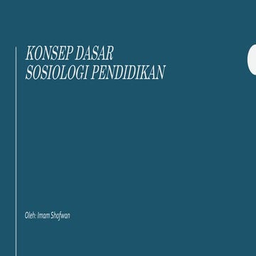 Konsep dasar sosiologi pendidikan | PPTX