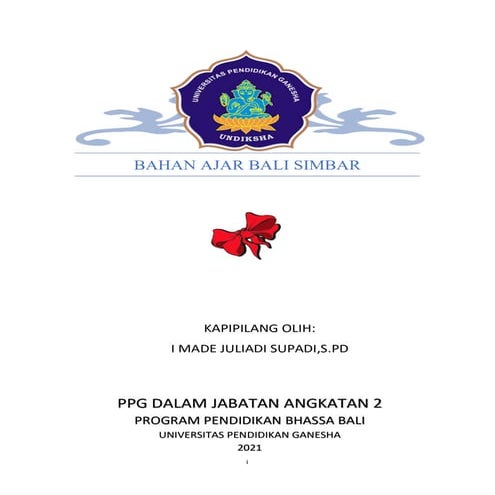 BAHAN AJAR BALI SIMBAR B | PDF