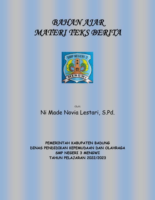 Materi Teks Berita Bahasa Indonesia Kelas XI Kurikulum Merdeka .pptx