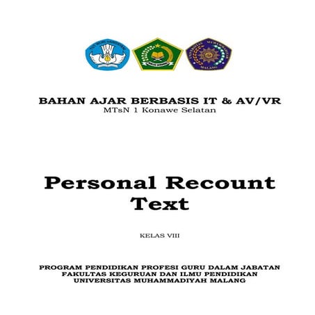 Bahan ajar Personal Recount text.docx