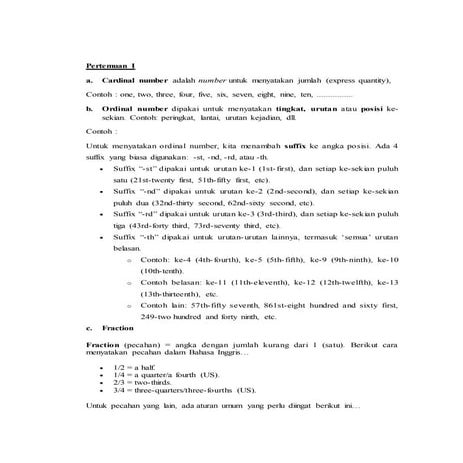 Bahan cardinal number | DOCX