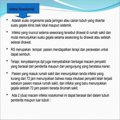 bahan_Infeksi_nosokomial yang terjadi pada manusia | PPT